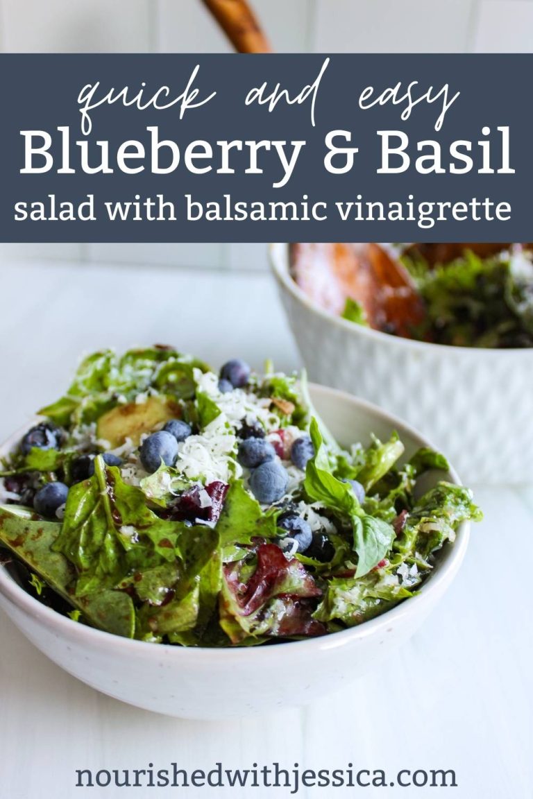 Blueberry Basil Salad with Balsamic Vinaigrette - Nourished with Jessica